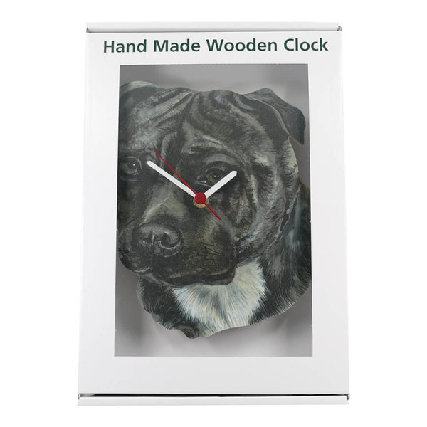 Staffordshire Bull Terrier Wall Clock | UK Handmade Gift Present