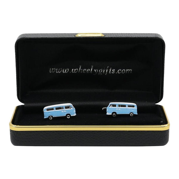Classic Blue VW Campervan Camper Cufflinks | FREE UK Delivery
